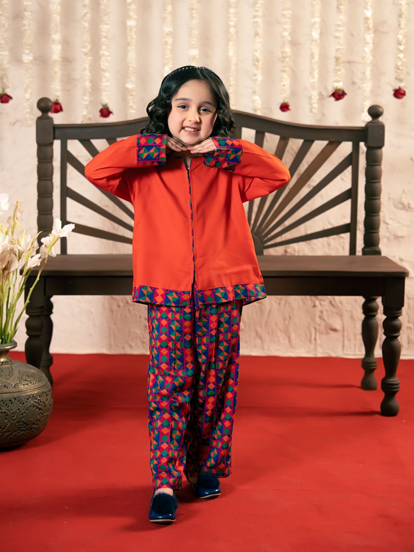 Printed Girls Co Ord Set VG187-A – Velvour Shop